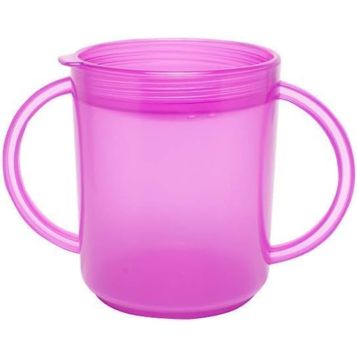 TalkTools Recessed Lid Cup with Handles - Leak Proof | Promotes Oral Motor Skills, Lip Closure, and Self Feeding | Alternative to Sippy Bottle | Food Grade Materials | Dishwasher Safe (Purple)