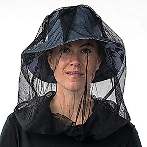 Cinvo Head Net Hat Bug Net Face Netting for Bugs No See Ums Insects Gnats Biting Midges from Outdoor Activities, Spacious Net Room Works Over Most Hats Comes with Free Stock Pouches- Grey