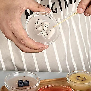 Housoutil 8PCS Stackable Food Prep Bowl, Multipurpose Clear Glass Jelly Bowls, Glass Stackable Dessert Bowls Set Dishware Safe for Kitchen Dessert, Dips, and Candy Dishes Nut (4XSmall, 4XLarge)