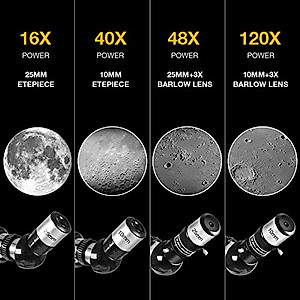 FREE SOLDIER Telescopes for Kids and Adults Astronomy, 70mm Aperture and 400mm Focal Length Professional Astronomy Telescope for Beginners with Smartphone Adapter Carry Bag Adjustable Tripod