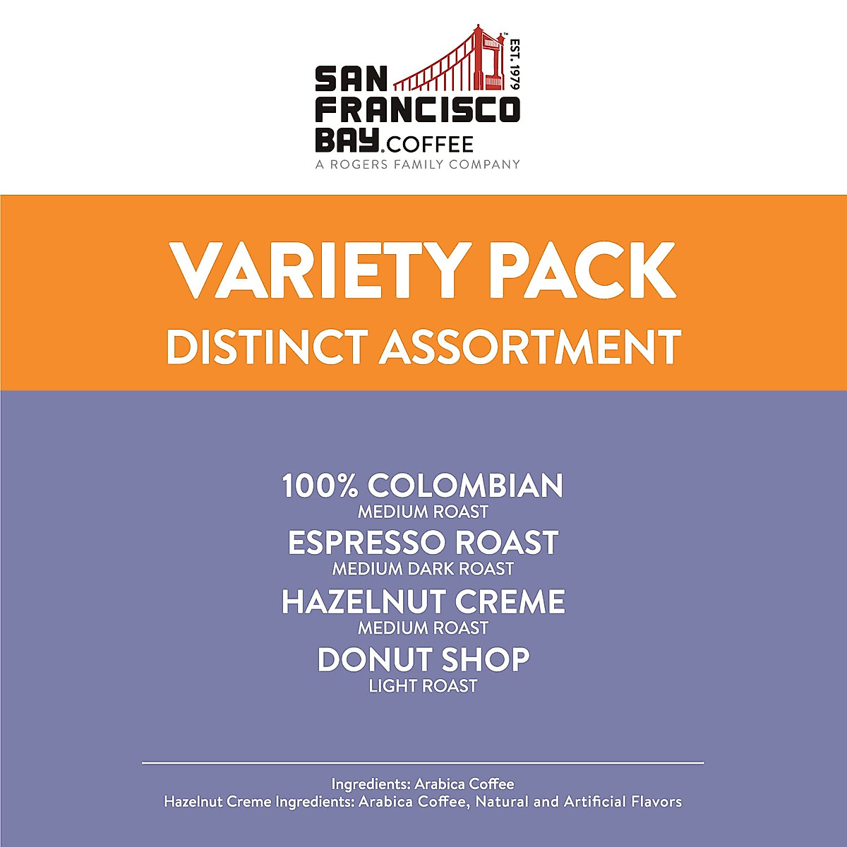 San Francisco Bay Compostable Coffee Pods - Assorted Variety Pack (80 Ct) K Cup Compatible including Keurig 2.0, Donut Shop, Colombian, Hazelnut, Espresso