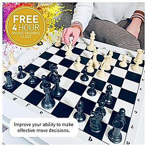MegaChess The Perfect Chess Set Classic Heavyweight Edition - Tournament Chess Set for Kids & Adults - with Two 20” x 20” Silicone Boards, Triple Weighted Staunton Pieces, Carry Box & Bags