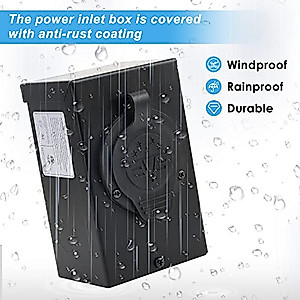Luckyweld 30Amp Generator Inlet Box, NEMA L14-30P, 4Prone,125/250 Volt, 7500 Watts Generator Power Inlet Box, Weatherproof, Transfer Switch, Outdoor Use