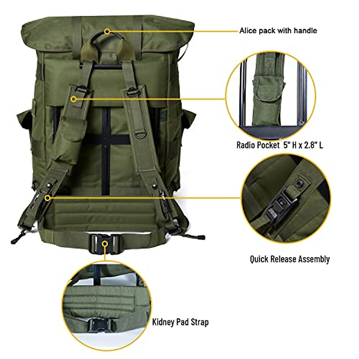 MT Military Alice Pack Army Survival Combat ALICE Rucksack Backpack