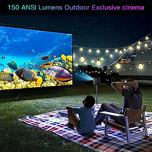 Smart Projector , Mini Projector Native 1080P,150 ANSI Lumen 9500L Portable Projector, Projector with WIFI and Bluetooth Remote Control,Support 4K Compatible with TV Stick,Laptop,iOS & Android (Black)