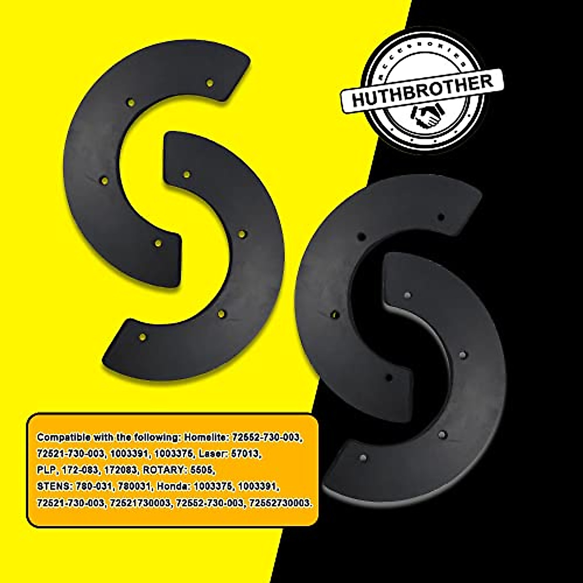 Huthbrother HS35 Snowblower Rubber Paddles, Compatible with Honda - Replaces 1003375 1003391 72521-730-003 72552-730-003, 8 Piece Set