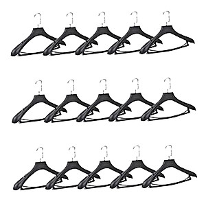 Coat Hangers Extra Wide Plastic Suit Hangers Notched Shoulders with Swivel Hooks 15PCS Suit Hangers