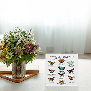 Inspirational Bible Verse Wooden Box Sign Christian Home Decor Butterfly You Are Beautiful Scriptures Wood Sign Desk Decoration Religious Wood Block Plaque Box for Shelf Nursery 5 x 5 Inches