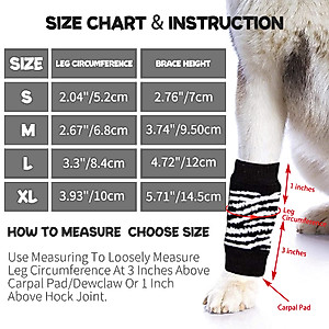 ROZKITCH Pet Dog Elbow Protector Dog Elbow Sleeve, 2PCS Front Leg and 2PCS Back Leg Brace, Dog Elbow Wrap, Dog Leg Warmer Wrap Protector, Pet Elastic Knitted Breathable Protective Socks Black L