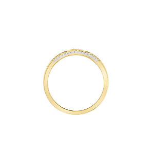 AFFY 1/5 Carat CT Princess/Round Cut White Natural Diamond Split Shank Engagement Wedding Bridal Ring Set In 10k Solid Yellow Gold (I-J Color, I2-I3 Clarity, 0.20 Cttw) Ring Size-8