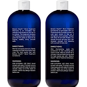 Botanic Hearth Hair Bond Treatment Shampoo and Conditioner - For Dry Damaged and Color Treated Hair - Helps Hair Growth, Thickening & Shine - Sulfate Free - For Men & Women - USA Made - 16 floz each