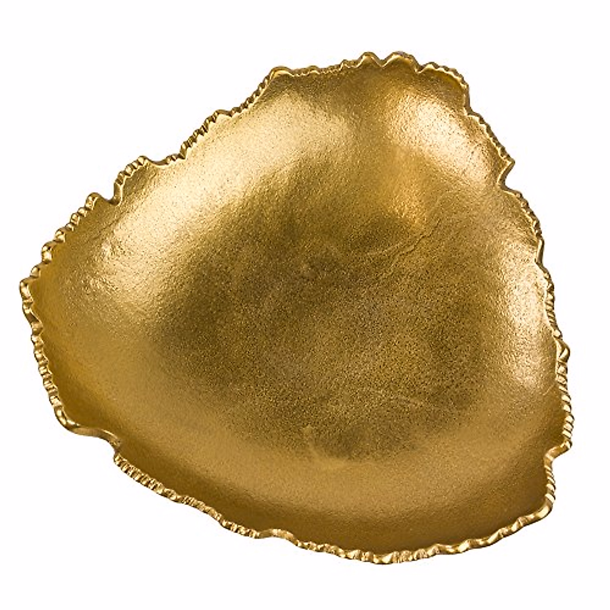 Red Co. 12” Decorative Antique Golden Allure Torn Metal Centerpiece Bowl with Sculpted Edges