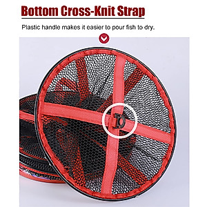 LJHU Fishing Keep Net Cage Rubber Fishing Keep Net Trap, Universal Foldable Fishing Basket Mesh, Drawstring Opening Design Fish Accessories Tool for Kayak/Minnows (Size : 2.5m x 35cm/8.2ft x 13.8in)