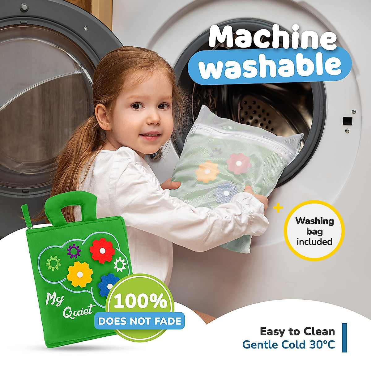 deMoca Busy Book for Toddlers 1-3, Quiet Book Montessori Toy for Toddlers, Travel Toy with 9 Activities, Learning Kids Felt Toy for Boys & Girls, Packaging May Vary