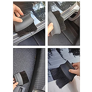 Grafken Car Long Hair Wide Handle Brushes Auto Interior Detail Cleaning Dust Removal Brush for Car Interior, Air Vents, Dashboard, Emblems, Scratch Free, black