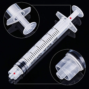 TecUnite 20 Pack Syringe Without Needle, Plastic Curved Syringes for Epoxy Resin, Craft, Feeding Pets Animals, Oil or Glue Applicator