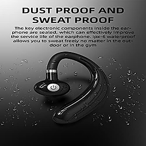 JUNAN Bluetooth V5.0 Headset, Wireless Earpiece, Ultra-Light Weight (12g) Hands Free Earphones with Built-in Mic,Suitable for Left and Right Ears, Anti-Sweat and Noise Reduction