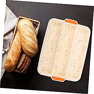 SOLUSTRE 3pcs Bread Mold Silicone Baking Mold Panetones Italianos French Bread Loaf Baking Bakery Tray Perforated Pan Kitchen Baking Gadgets Baking Bread Mold Silicone Bread Baking Mold