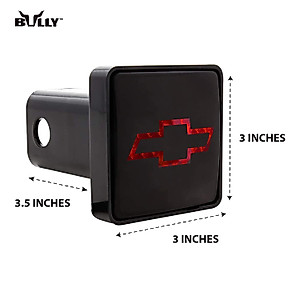 Bully CR-007G GMC Tow Hitch Cover/Receiver Trailer Plug in Black with LED Brake Light Ford Logo Emblem - Car, Truck and SUV Accessories - Genuine License Products, 2 inch