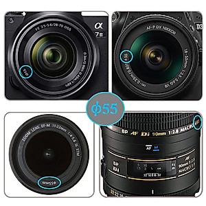 52mm Lens Cap for Nikon D850 D7500 D3500 Camera with AF-S 18-55mm lens，Canon EOS 90D , Rebel T7, 200d ii Camera w/ EF-M 55-200mm 18-55mm Lens，Snoy E w/ Sigma 30mm F1.4 Contemporary DC DN Lens（2 Pack）