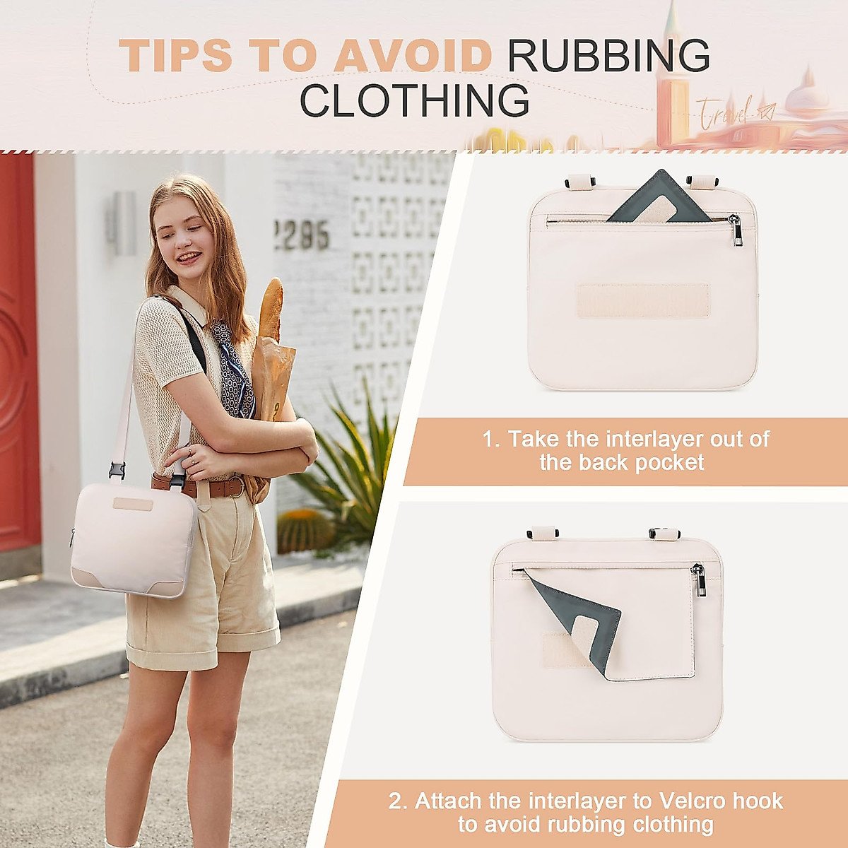 Maelstrom Travel Backpack for Women Men,25L Laptop Backpack Fits 17-Inch Laptop,Waterproof Carry On Backpack for Airplanes with Detachable Crossbody Bag&Shoe Compartment,Beige, Medium