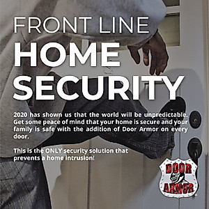 Door Armor MAX - Door Reinforcement Kit for Anti Kick Door Security, Door Reinforcement Plate for Door Jamb & Door Frame, 3-Piece Home Door Security - Aged Bronze