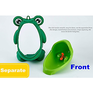 Beetoo Cute Frog Potty Training Urinal for Boys with Hook - Baby Standing Urinal Potty Trainer with Funny Aiming Target - Blackish Green