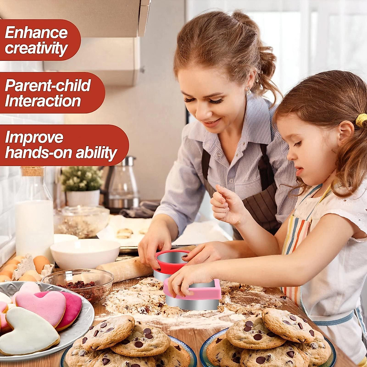 HINZER Sandwich Cutter and Sealer Set Uncrustables Maker 4 Pcs Bread Decruster Sandwich Cutter Pancake Maker Heart Square Circle Dinosaur Shape DIY Cookie Cutters Gift for Kids Adult Boys Girls