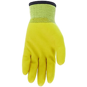 MCR Safety Ninja® Ice Hi-Visibility 15 Gauge Nylon Insulated Cold Weather Gloves, Acrylic Terry Inner, 3/4 HPT Coating, Yellow, Medium ,1-Pair