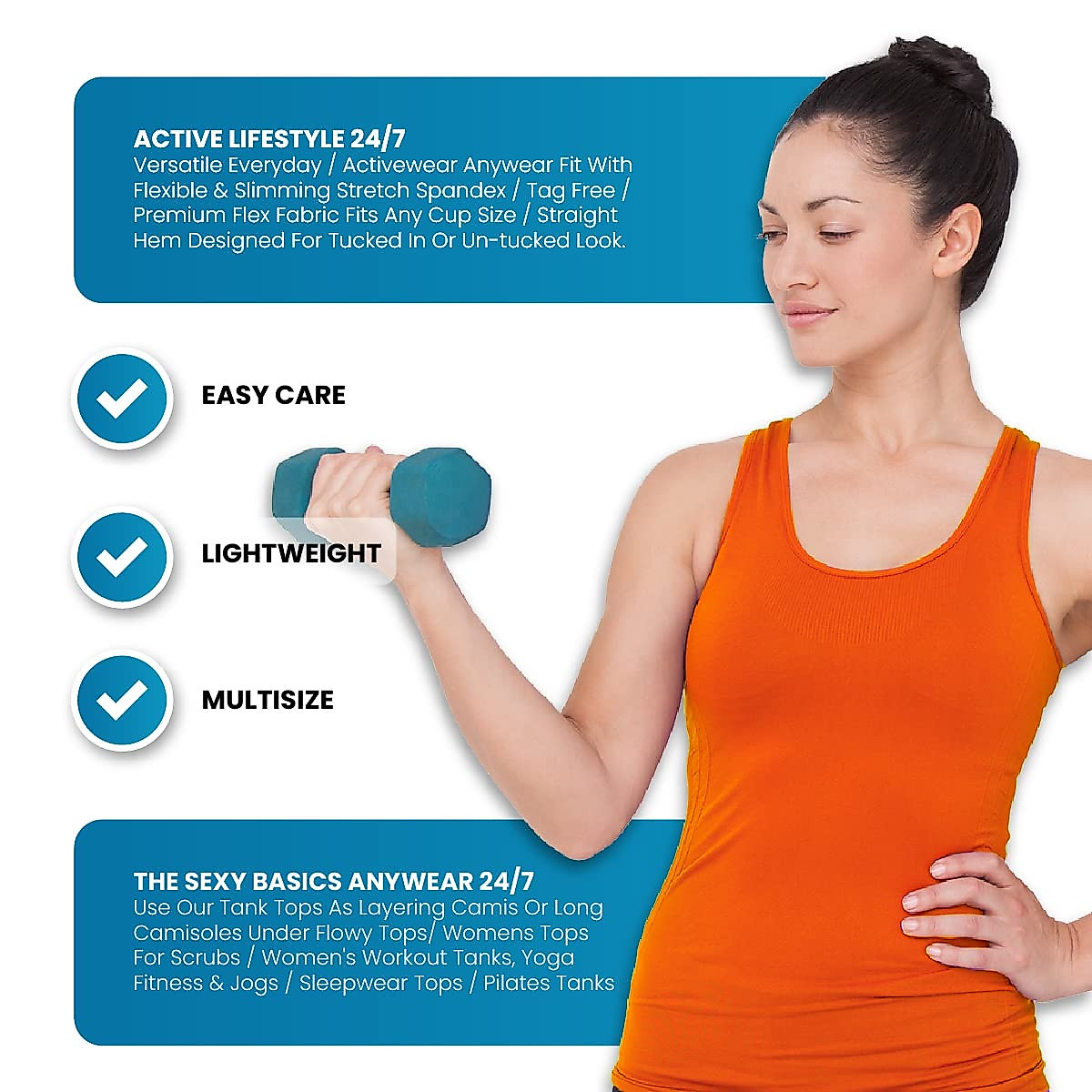 Studio 3 12 Pieces Pack Women's Ribbed 100% Cotton Tank Tops-Assorted Color, Muscle Tank Top, X-Large