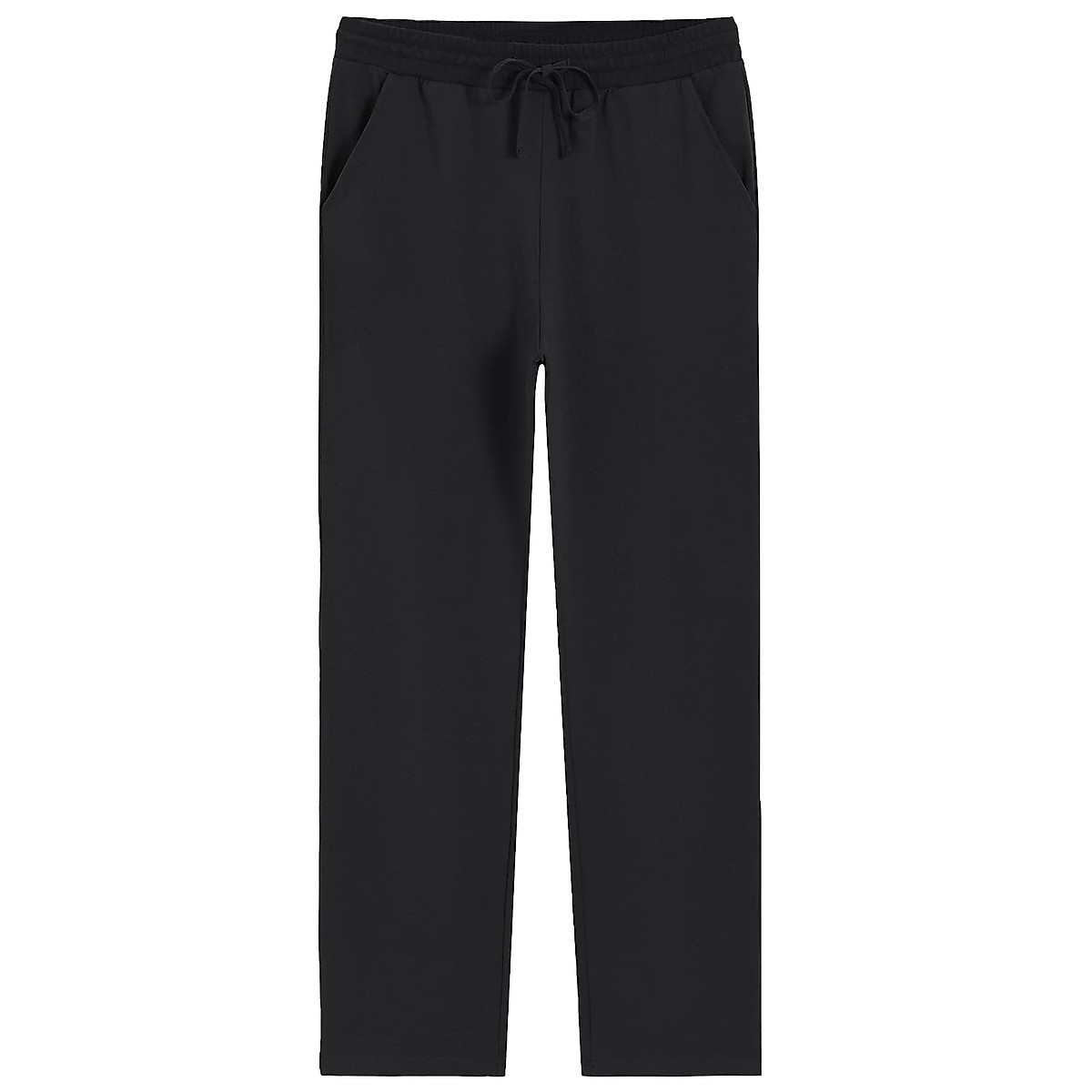 Weintee Men's 34" Inseam Tall Cotton Sweatpants with Pockets L Black