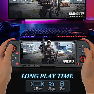 arVin Wireless Gaming Controller for iPhone iOS Android PC, Bluetooth Gamepad Joystick for iPhone 15/14/13/iPad/Samsung Galaxy S23/S22/S21/Tablet, Call of Duty Mobile, Genshin, Roblox-with Back Button