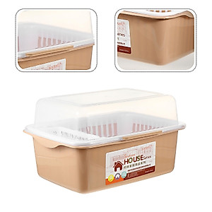 Hemoton Kitchen Drain Rack Dish Drying Rack Dish Drainer Bowl Drying Rack Chopsticks Holder Dishes Organizer Tableware Holder with Lid Cover for Restaurant Kitchen Home