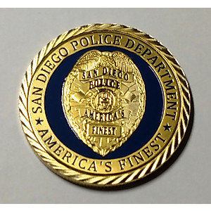 San Diego Police Department Colorized Challenge Art Coin