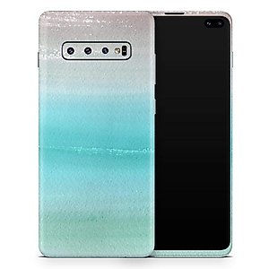 DesignSkinz Lined Mint 9672 Absorbed Watercolor Texture Protective Vinyl Decal Wrap Skin Cover Compatible with The Samsung Galaxy S20 (Screen Trim & Back Glass Skin)