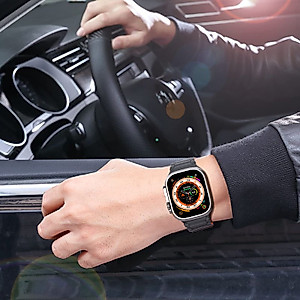 WINGLE Magnetic Band for Apple Watch Ultra 2 Band 49mm 46mm 45mm 44mm 42mm Series 10 9 8 7 Men, Strong Magnetic Bracelet Silicone Sport Strap for iWatch Ultra SE 6 5 4 3 2 1 Women, Grey/Orange