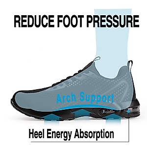 NIFOFISE Steel Toe Shoes for Women Safety Work Shoes Composite Toe Sneakers Slip Resistant Blk 39