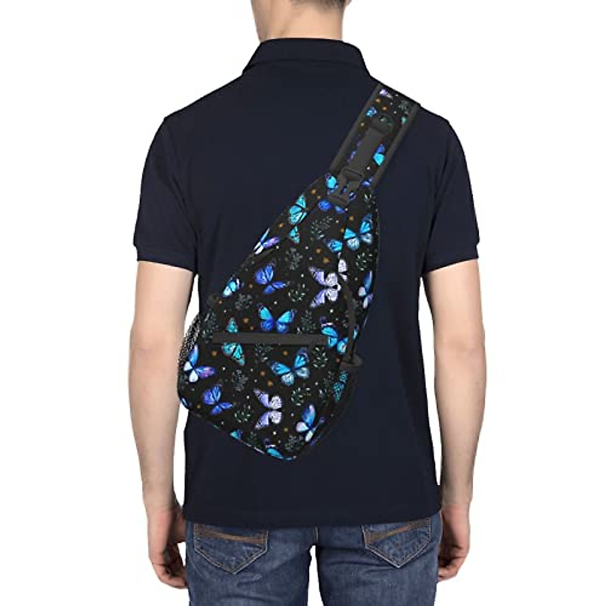 Nmbvcxz Butterflies Sling Bags Crossbody bags for Women Men Sling Backpack Travel Hiking Daypack Chest Shoulder Bag