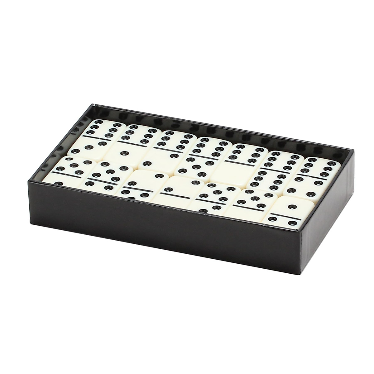 Double Six Professional Dominoes - White with Black Dots, Case Color May Very