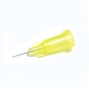 SANANTS 32 Gauge 0.25 Inch Industrial Microtrace Blunt Tip Dispensing Needle with Luer Lock,Precision acidified stainless steel,Match Low Viscosity Liquids,Yellow 20 PCS