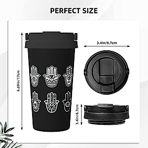 The Hamsa Hand Tumbler Cup Stainless Steel Portable Insulated Coffee Mug, For Home, Office, Coffee Shop