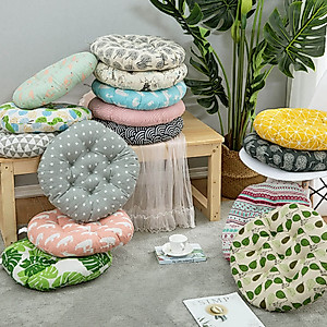 TUNKENCE Round Chair Pads Seat Cushion for Truck Round Cushions Linen Cushion Office Soft Cushion Pad for Kitchen Dining Office Chair 16x16 Inch