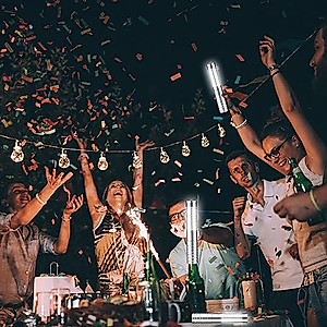 2PCS LED Strobe Baton Light Bright Rechargeable LED Light Club Signs for Bottle Service Reusable Nightclub Parties (Gold+Sliver)