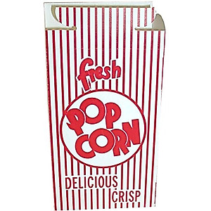 Dixie Close-Top Movie Theater Popcorn Box by GP PRO (Georgia-Pacific), 2E, Red Striped, 2" Width, 4.38" Length, 7" Height, (Case of 500)