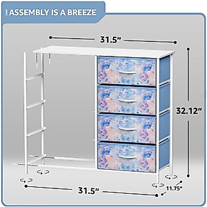 Sorbus Dresser with 8 Drawers - Furniture Storage Chest Tower Unit for Bedroom, Hallway, Closet, Office Organization - Steel Frame, Wood Top, Easy Pull Fabric Bins (8-Drawer, Blue)