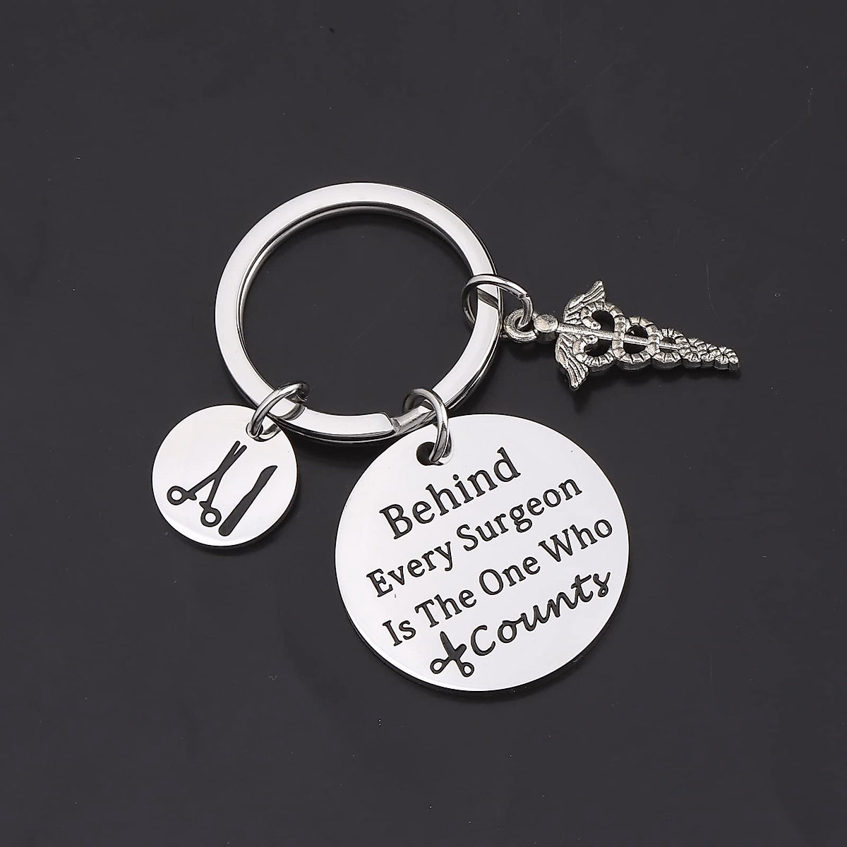 ENSIANTH Surgical Tech Gift Surgical Technologist Keychain Behind Every Surgeon is The One Thank You Gift for Surgical Tech (Surgical Tech Key)