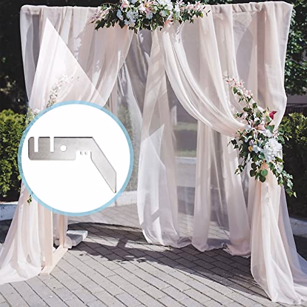 3'' Double Crossbar Hanger Wedding Valance Hanger for Backdrop, Pipe and Drape Backdrop Stand Kit Double Backdrop Stand (4 Pcs)