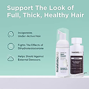 Women’s Hair Regrowth Travel Kit: Leave-In Foamer, 2% Minoxidil. Experience Healthier, Fuller, and Thicker looking Hair with Shapiro MD