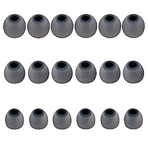 DMZHY 9 Pairs Earbud Tips Replacement Earbud Tips Earbud Replacement Tips Ear Bud Replacement Pieces Silicone Earbud Covers Fit for in-Ear Headphones(Inner Hole from 3.8mm-5.1mm Earphones) SML Black