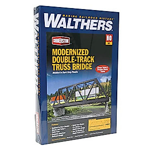 Walthers SceneMaster Cornerstone HO Scale Model Modernized Double-Track Railroad Truss Bridge Kit Collectable